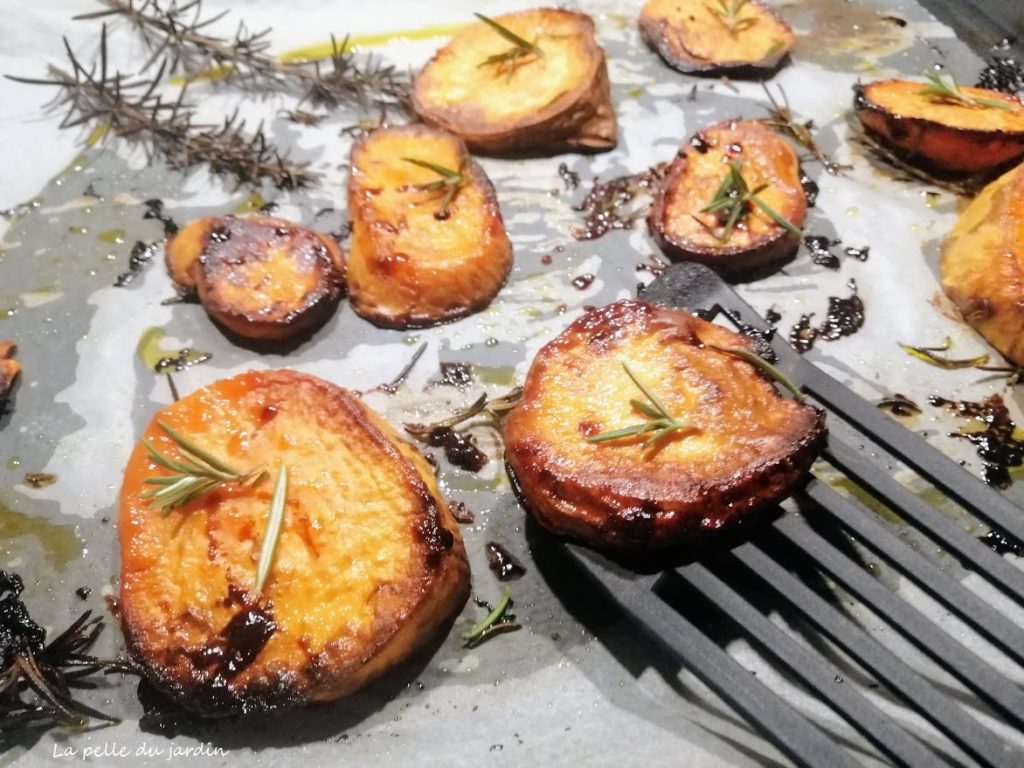 Patates douces caramélisées au four - La Pelle du Jardin